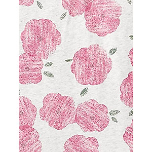 Simple Joys by Carter's Girls' 3-Pack Long Sleeve Shirts, Green Dots/Grey Floral/Pink, 7