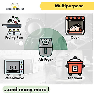 Air Fryer Disposable Paper Liners :100PCS Round Air Fryer Accessories, Non-stick Liners Disposable, Parchment Paper for Baking Roasting Microwave, Oil-proof, Waterproof cooking sheets(100 pcs-8 Inch)