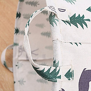 ZLOLIA Fabric Storage Baskets for Shelves, Collapsible Organizer Bin with Handle for Towels, Toys, Clothes, Kids Room, Nursery