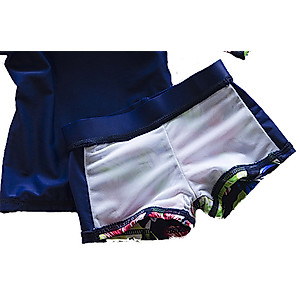 Baby Girls Kids Toddler Two Piece Round-Neck Rash Guard UV Sun Protection Swimsuit (2-3 Years, Navy)