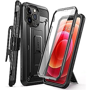 SUPCASE Unicorn Beetle Pro Series Case for iPhone 13 Pro (2021 Release) 6.1 Inch, Built-in Screen Protector Full-Body Rugged Holster Case (Black)