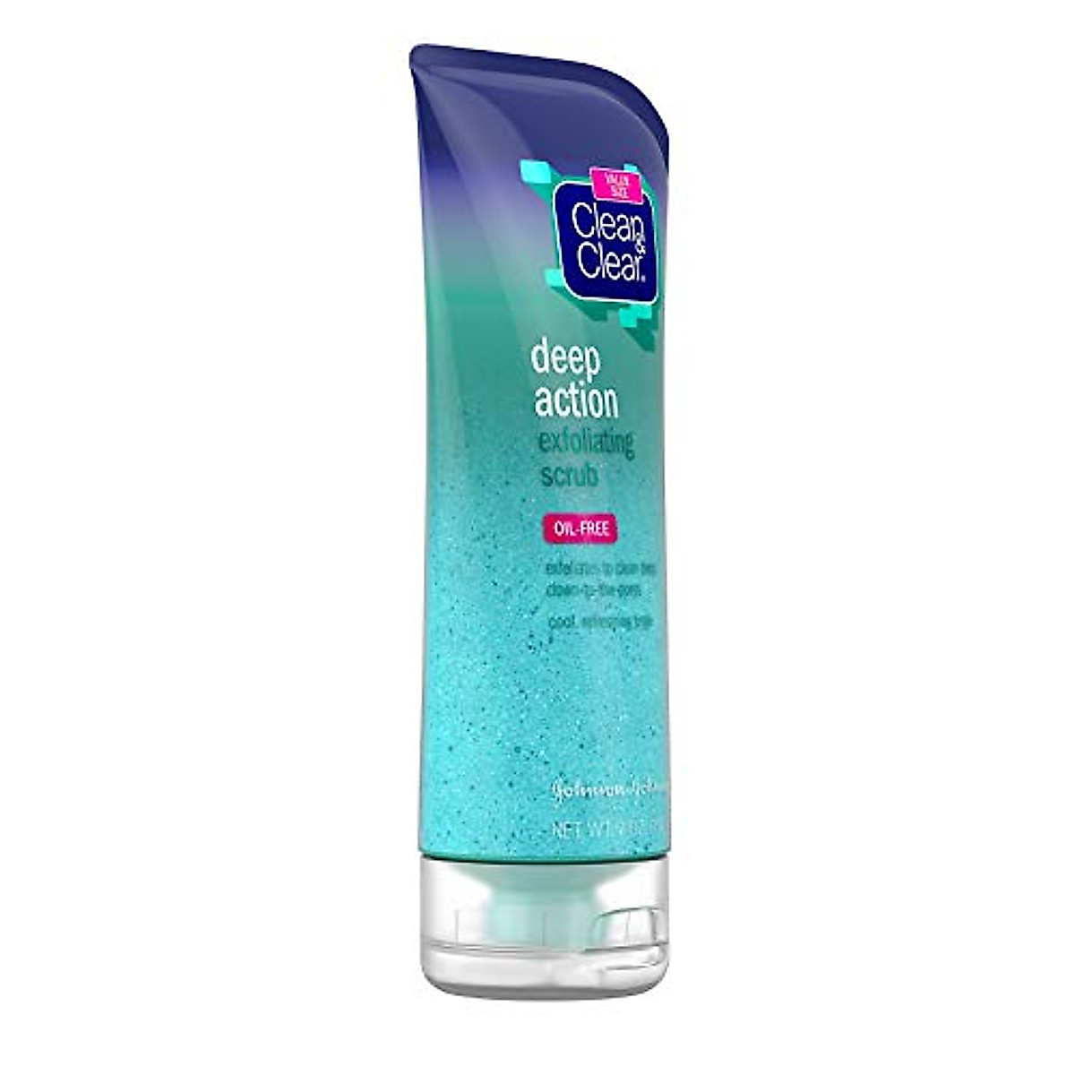 Clean & Clear Oil-Free Deep Action Exfoliating Facial Scrub, Cooling Daily Face Wash With Exfoliating Beads for Smooth Skin, Cleanses Deep Down to the Pores to Remove Dirt, Oil & Makeup, 7 oz