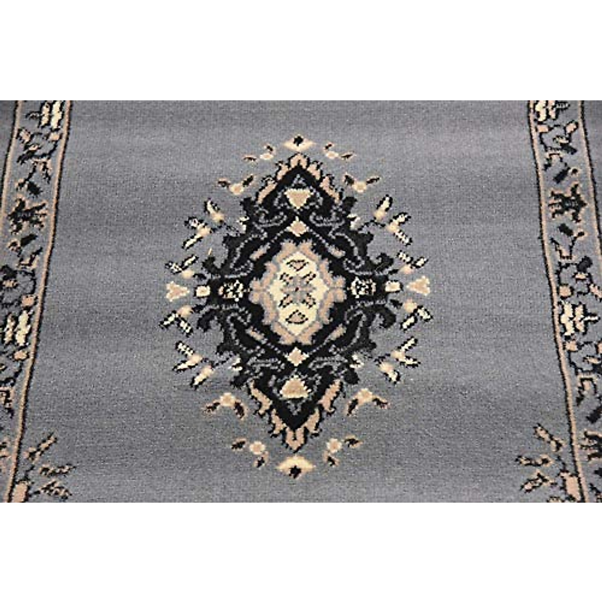 Unique Loom Reza Collection Traditional Persian Style Area Rug, 2 ft 2 in x 8 ft 2 in, Gray/Ivory