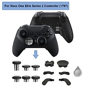 for Elite Series 2 Thumbsticks, D-Pads, Paddles Trigger Buttons Replacement with Tools for Xbox One Elite Series 2 Controller Model1797, Elite Series 2 Core -Blue