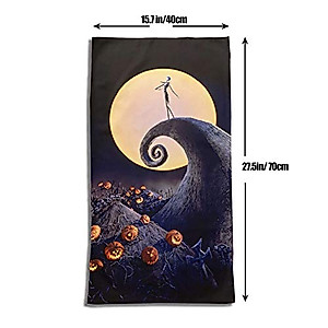 MSGUIDE The Nightmare Before Christmas Hand Towels Ultra Soft Highly Absorbent Bathroom Towel Multipurpose Thin Kitchen Dish Guest Towel for Hotel, Gym and Spa Christmas Decor (27.5" x 15.7")