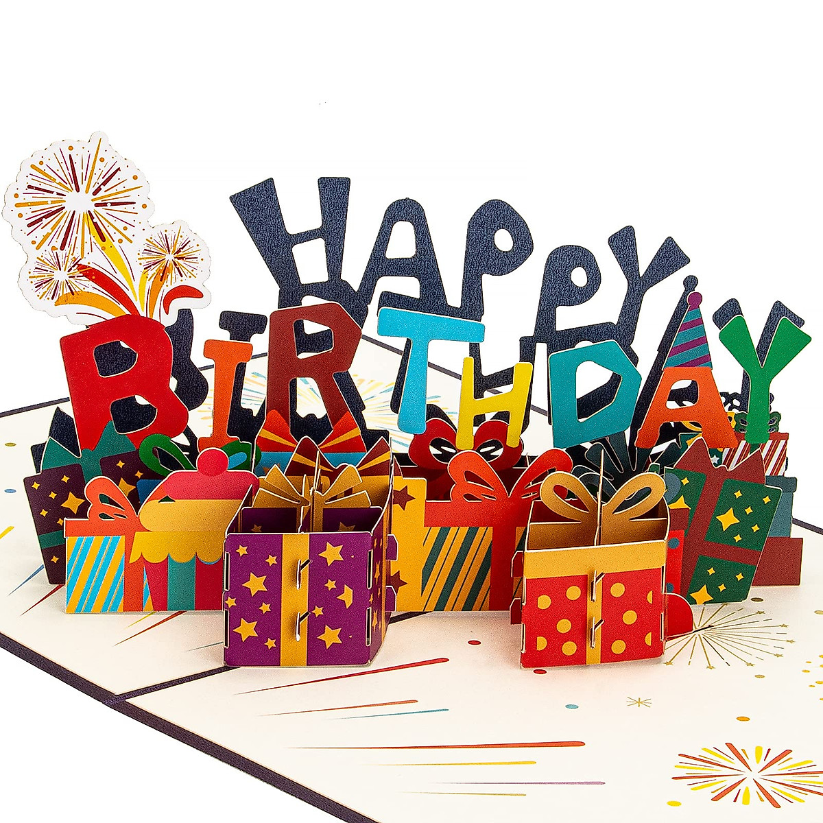 Bajayvovo Handmade Happy Birthday Pop Up Card，Birthday Cards with Envelopes, Blank Inside Birthday Cards，Birthday Card，Birthday Greeting Cards，3D Birthday Card，Pop Up Birthday Cards for Women Men