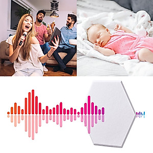 48 Pcs Hexagon Acoustic Panels 12 x 10 x 0.4 Inches High Density Wall Panels Sound Proof Panels Sound Absorbing Panels Sound Proof Padding for Recording Office Home Studio(White)