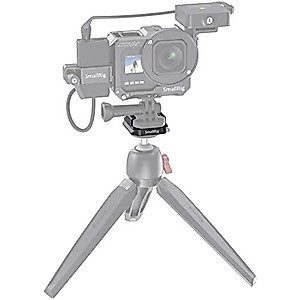 SMALLRIG Tripod Adapter for GoPro Ball Joint Buckle, Quick Release Plate for Arca with 1/4”-20 Threaded Holes and 3/8”-16 Threaded Holes, Compatible with GoPro Hero 11/10 / 9/8 / 7/6 / 5- APU2668