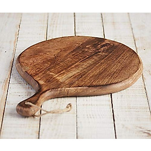 Indischdecor Indian Pure Wood Round Cutting/Chopping Serving Board Pizza Platter for Kitchen (Pack of 1)