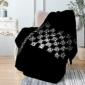 Touchish Racing Car Flag Soft Blanket for Couch Bed Sofa Home Decor Gifts for Men Friends Boy Sportsman Trainer Fuzzy Cozy Throws All-Seasons Non-Shedding 50"x60" for Teen