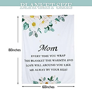 Gifts for Mom Mother's Day Blanket Gifts for Mom Throw Blankets Super Soft Warm Gifts from Daughter Son 01 Purple Flower M