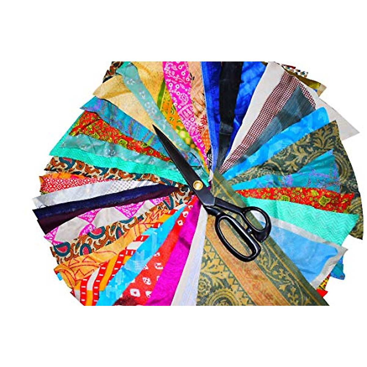 Rajbhoomi 25 Pieces of Vintage Silk Remnants, Silk Fabric Scraps, Easter Egg Dyeing Silk Scraps, Silk Recycled Craft Fabric (8" X 8" Inches)