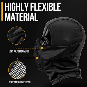 OneTigris Balaclava Mesh Mask, Ninja Tactical Mask with Full Face Protection for Outdoor (Olive)