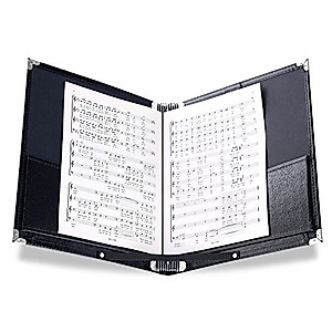 MSP Professional (9.5" x 12") Elastic Music/Choral Folder w/Handle & Detachable Strap + Bonus Set of Stray -MSP200 (Music Folder with 9 Elastic Cords)