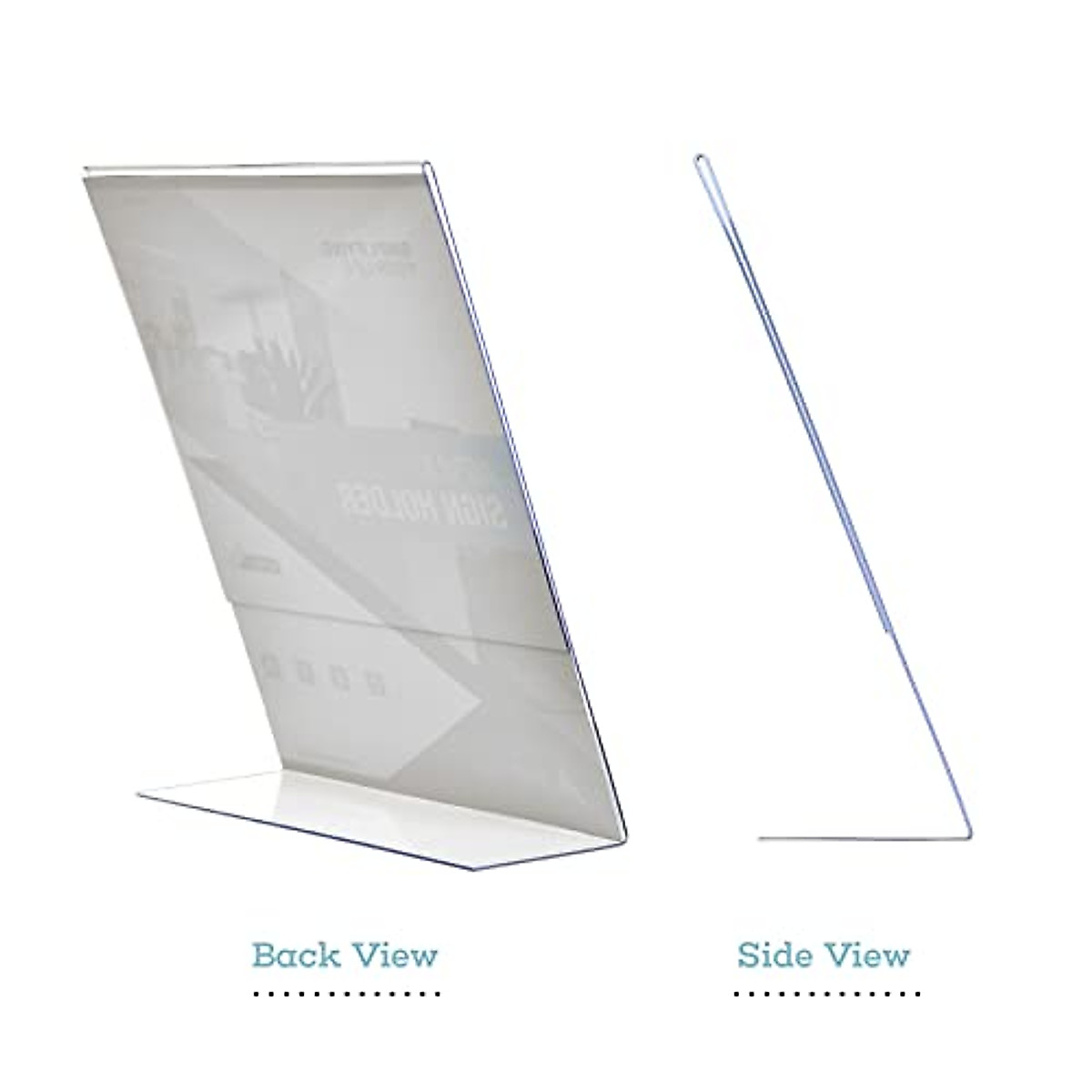 Adir Plexi Acrylic Sign Holder 8.5" X 11" - Shatter Resistant Acrylic Sign Holder - Great for Brochures, Advertising Pamphlets and Restaurant Menus - Pack of 12