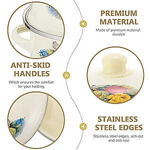 UPKOCH Enamel Stockpot Soup Stock Pot with Lid Kitchen Binaural Stockpot Home Cooking Utensil Udon Bowl Asian Noodles Bowl Sara Bowl