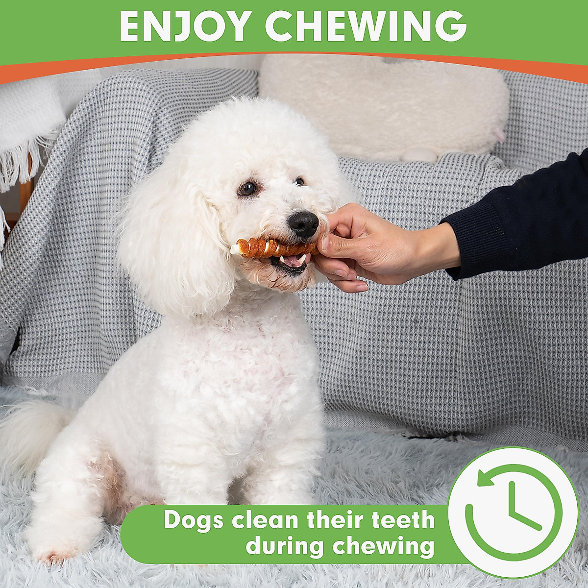 MON2SUN Dog Treats, 5 Inch Chicken Wrapped Rawhide Sticks, Dog Rawhide Twist for Small Dogs, Promotes Dental Health Dog Chew, 10.58oz (13 Count-Pack of 1)