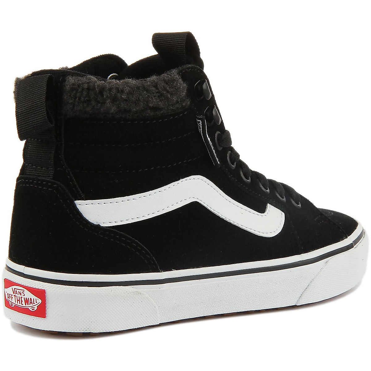 Vans Women's High-Top Sneaker, Suede Black White, 9