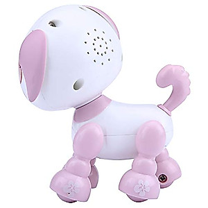 Robot Dog, Smart Dog, Walking Sound Puppy Interactive LED Record Educational Gift Robot Dog Pet Toy Smart Dog Robot Portable for Kids Boys(Pink)