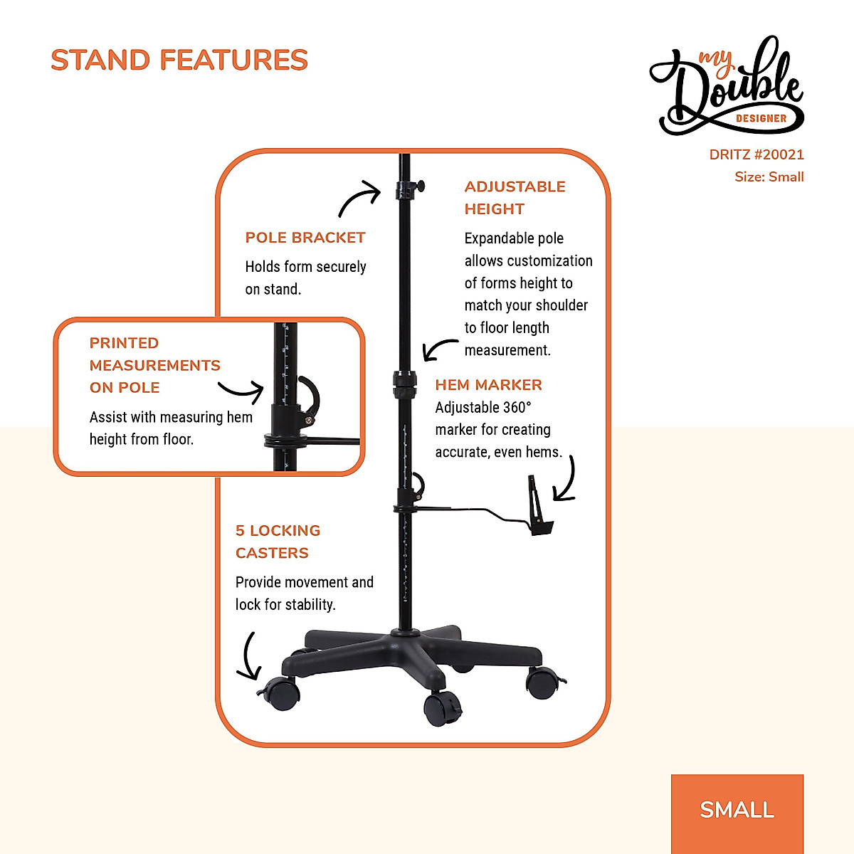 Dritz My Double Designer Adjustable Dress Form, Small