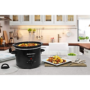 Elite Gourmet MST-350B Electric Slow Cooker, Adjustable Temp, Entrees, Sauces, Stews & Dips, Dishwasher Safe Glass Lid & Crock (3 Quart, Black)