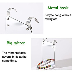 Hamiledyi 7 Inch Bird Mirror with Rope Perch,Parakeet Cage Mirror Parrot Swing Toys for Greys Cockatoo Cockatiel Conure Lovebirds Canaries
