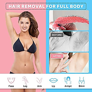 Keethem Waxing Kit - Wax Warmer for Hair Removal, 4 Packs Hard Wax Beads(14.1oz total), at Home Waxing Kit for Women Sensitive Skin - Ideal for Brazilian, Facial Hair, Bikini, Legs, Armpit, Eyebrow