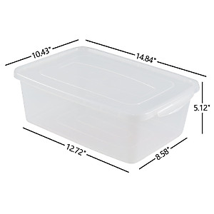 Aninhao 14 Quart Clear Storage Bins 4 Packs, Plastic Latching Storage Container Box with Lid