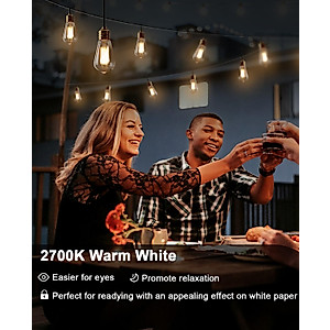 Ultra-Lasting 25000hs+ ST58 E26 LED Bulbs 60 Watt Vintage LED Edison Bulbs Warm White 2700K High Brightness, Bathroom Light Bulbs with 90+ CRI Non Dimmable Clear Glass, Pack of 4