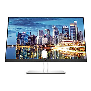 HP EliteDisplay E24q G4 24 Inch IPS LED Backlit Monitor 2-Pack Bundle with Fully Adjustable Desk Mount Monitor Stand