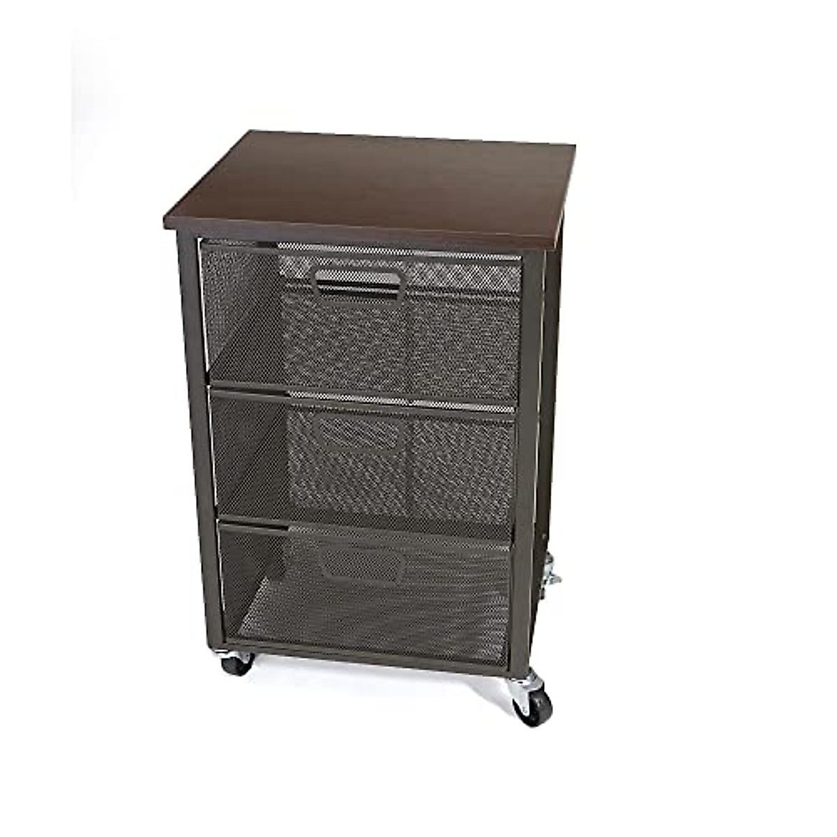 Mind Reader Rolling Storage Cart with 3 Drawers, File Storage Cart, Utility Cart, Office Cart Drawer Storage, Bathroom Storage