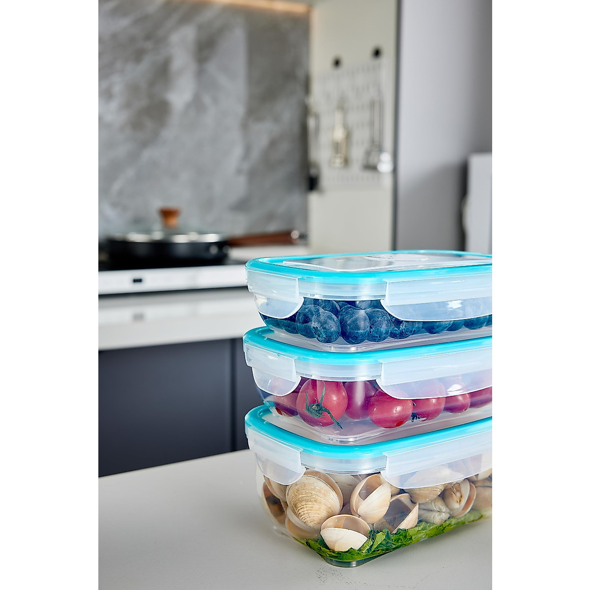 24 Airtight Food Storage Containers set, Freezer Safe, BPA-Free, Leakproof and Microwave/Dishwasher Safe Plastic Pantry Kitchen and Meal Prep Containers, Ideal for Lunch, Leftovers and Kitchen Storage