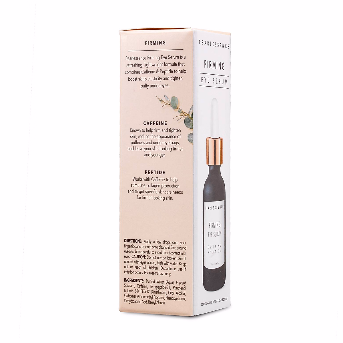 Pearlessence Firming Eye Serum with Caffeine + Peptide – Rejuvenates Puffy Eyes & Reduces Under Eye Bags | Made in USA & Cruelty Free (1oz)