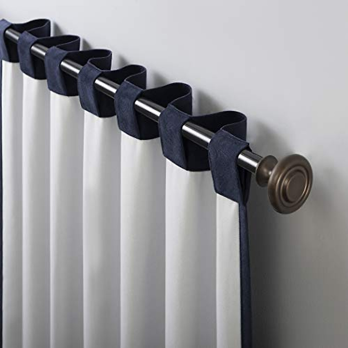 Sun Zero Hampshire Velvet Noise Reducing Thermal Extreme Total Blackout Back Tab Curtain Panel, 50" x 84", Navy Blue