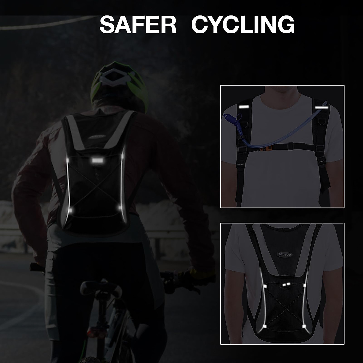 Hydration Backpack with 2L Hydration Bladder Water Backpack for Hiking Hydration Pack for Running Cycling Hiking Festival Gear.