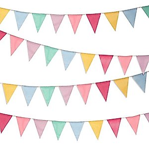 Boao 48 Pieces Colorful Pennant Flags Banner Imitated Burlap Bunting Banner Pastel Decor Fabric Triangle Flag for Party Decoration (4.9 x 6.7 Inch)