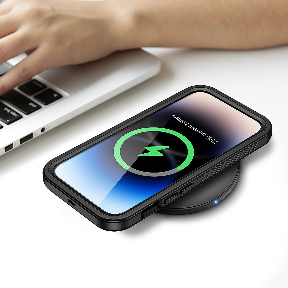 Lanhiem for iPhone 14 Pro Max Case, IP68 Waterproof Dustproof Case with Built-in Screen Protector, Rugged Full Body Shockproof Phone Case for iPhone 14 Pro Max 6.7 inch, Black