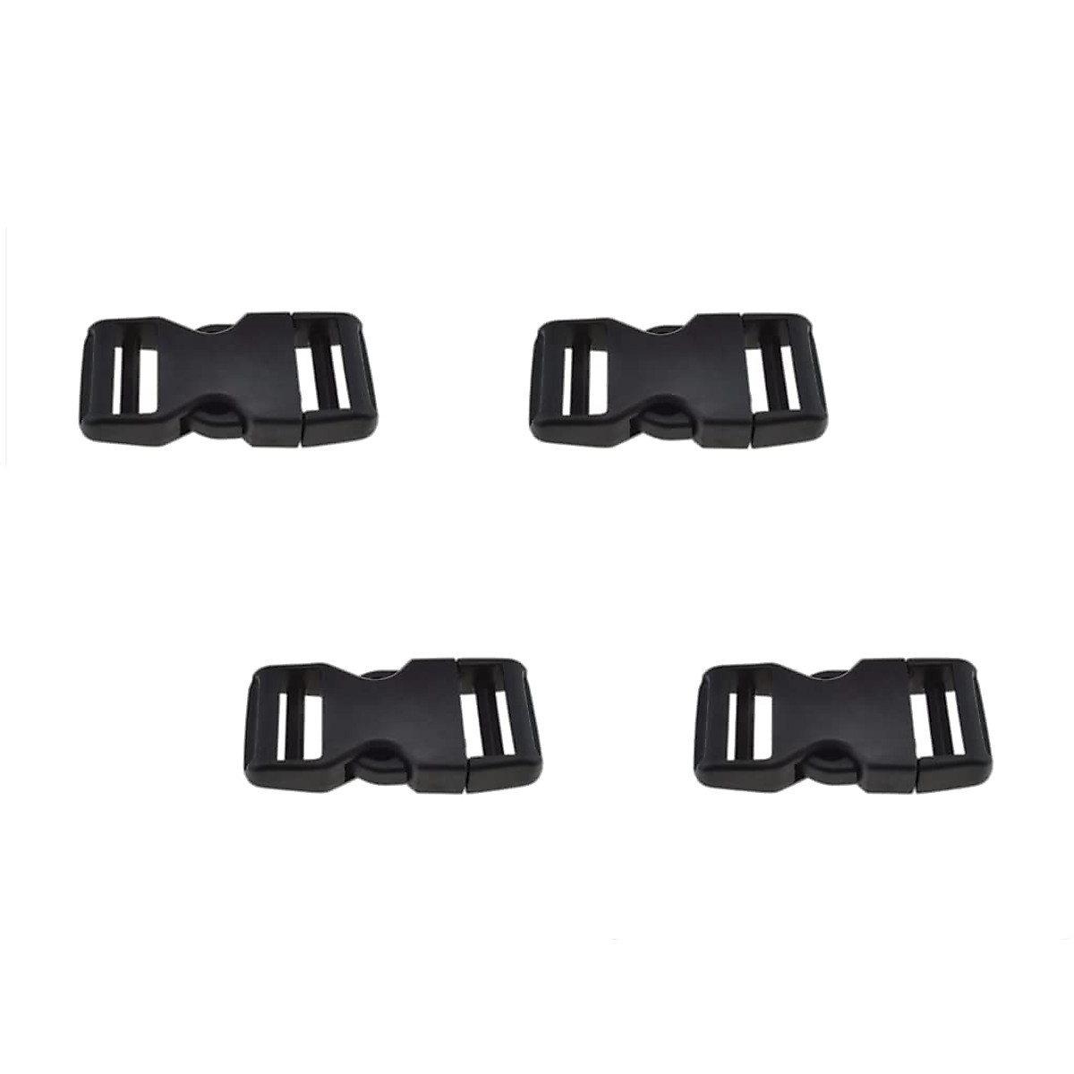 SGH Pro Quick Side Release Buckles 1" Wide 4 Pack Dual Adjustable No Sewing Clips Snaps Heavy Duty Plastic Replacement for Nylon Strap Boat Cover Backpack Fanny Pack Nylon Webbing Belt Dog Collars