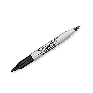 SHARPIE 32162PP Twin Tip Permanent Markers, Fine and Ultra Fine, Black, 2 Count