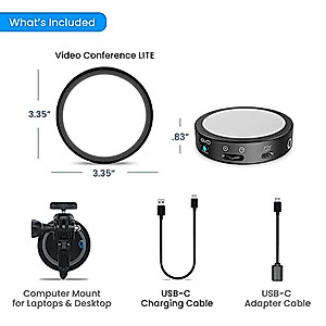 Lume Cube Video Conference Lighting Kit - LITE Edition | Computer Light for Video Conferencing & Live Streaming | Laptop Light, Adjustable Brightness and Color Temperature, Computer Mount Included