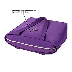 SAVERRY Foldable Zipper Closure Large Tote Bag Nylon Water Resistant Shopping Travel Gym Toy Bag Sandproof Beach Bag