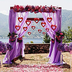 JOZON 40 Pieces Valentine's Day Glitter Heart Foil Hanging Decorations Red Hearts Hanging Ornaments Party Supplies for Indoor Outdoor Valentines Bridal Shower Anniversary Wedding Party Decorations