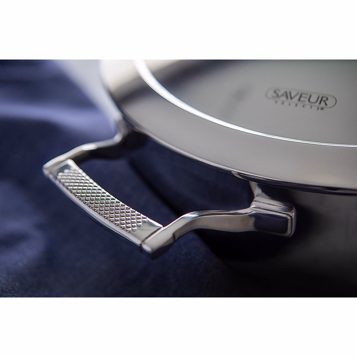 SAVEUR SELECTS Tri-ply Stainless Steel 12-Inch Everyday Pan with Lid, Induction-ready, Dishwasher Safe, Voyage Series