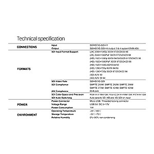 AVMATRIX SD1141 1x4 3G-SDI Reclocking Distribution Amplifier; Automatically Detects SD, HD and 3G-SDI; 4 Buffered and Re-clocked Outputs; 3G/HD/SD-SDI Multi-rate Signal Processing
