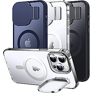 Silverback for iPhone 13 Pro Max Case with Stand, MagSafe-Compatible Case with Built-in Camera Cover,Magnetic Phone Case Shockproof DustProof Cover for iPhone 13 Pro Max 6.7 inch- Clear