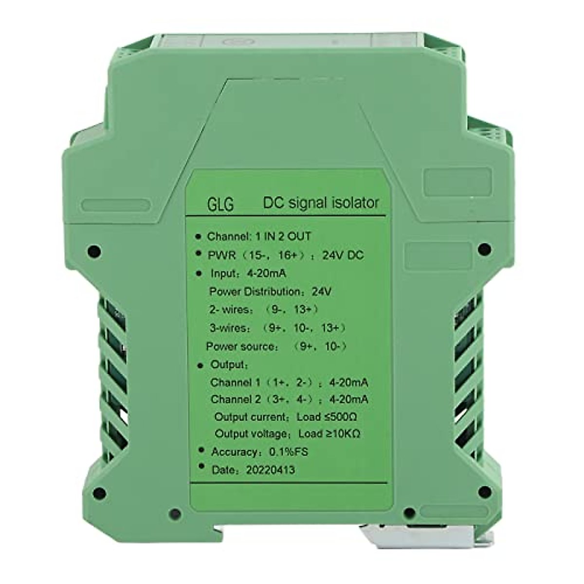 DC Conditioner, DC 24V DC Current Isolator Transmitter 4-20mA PLC Detect Conditioner(1 in 2 Out, 4-20mA to 4-20mA)