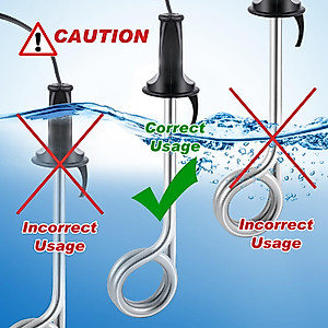 Huquary 1 Pcs Portable Immersion Water Heater 300W 120/240V Electric Camping Accessories Dual Voltage Immersion Heater Travel Water Boiler Water Heating Rod with Travel Adapter for Coffee (Black)