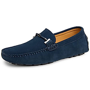 Go Tour New Mens Casual Loafers Moccasins Slip On Driving Shoes Blue 10/44