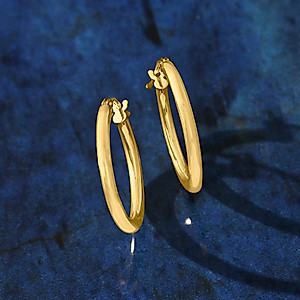 Ross-Simons Italian 2mm 18kt Yellow Gold Hoop Earrings