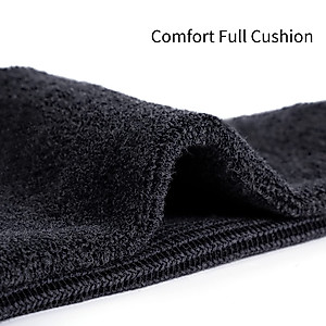 CelerSport 6 Pack Men's Athletic Crew Socks, Work Boot Socks with Full Cushion, Black+White+Grey, Shoe Size: 12-15